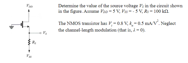 Solved Determine the value of the source voltage VS in the | Chegg.com