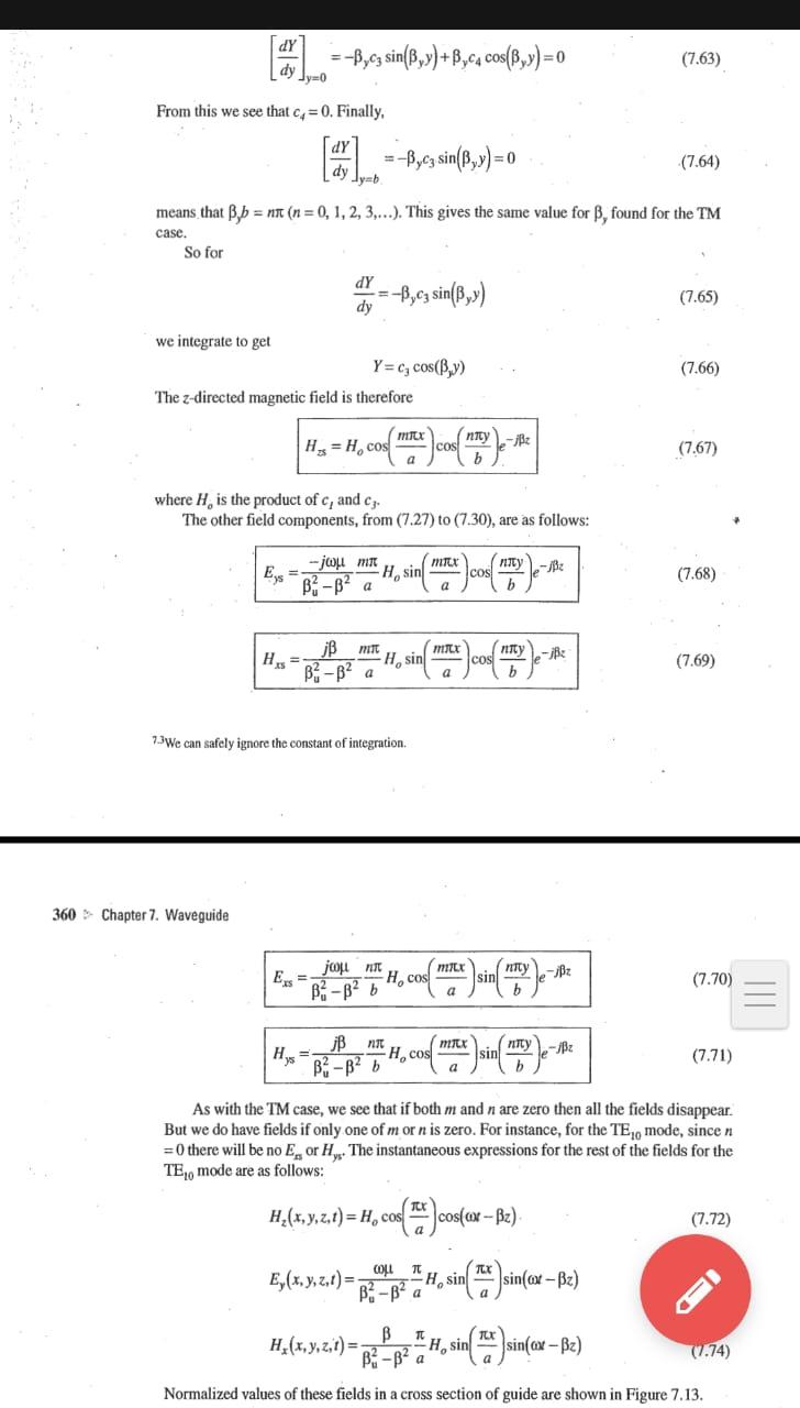 Solved Mode Solution of the TE case proceeds exactly as the | Chegg.com