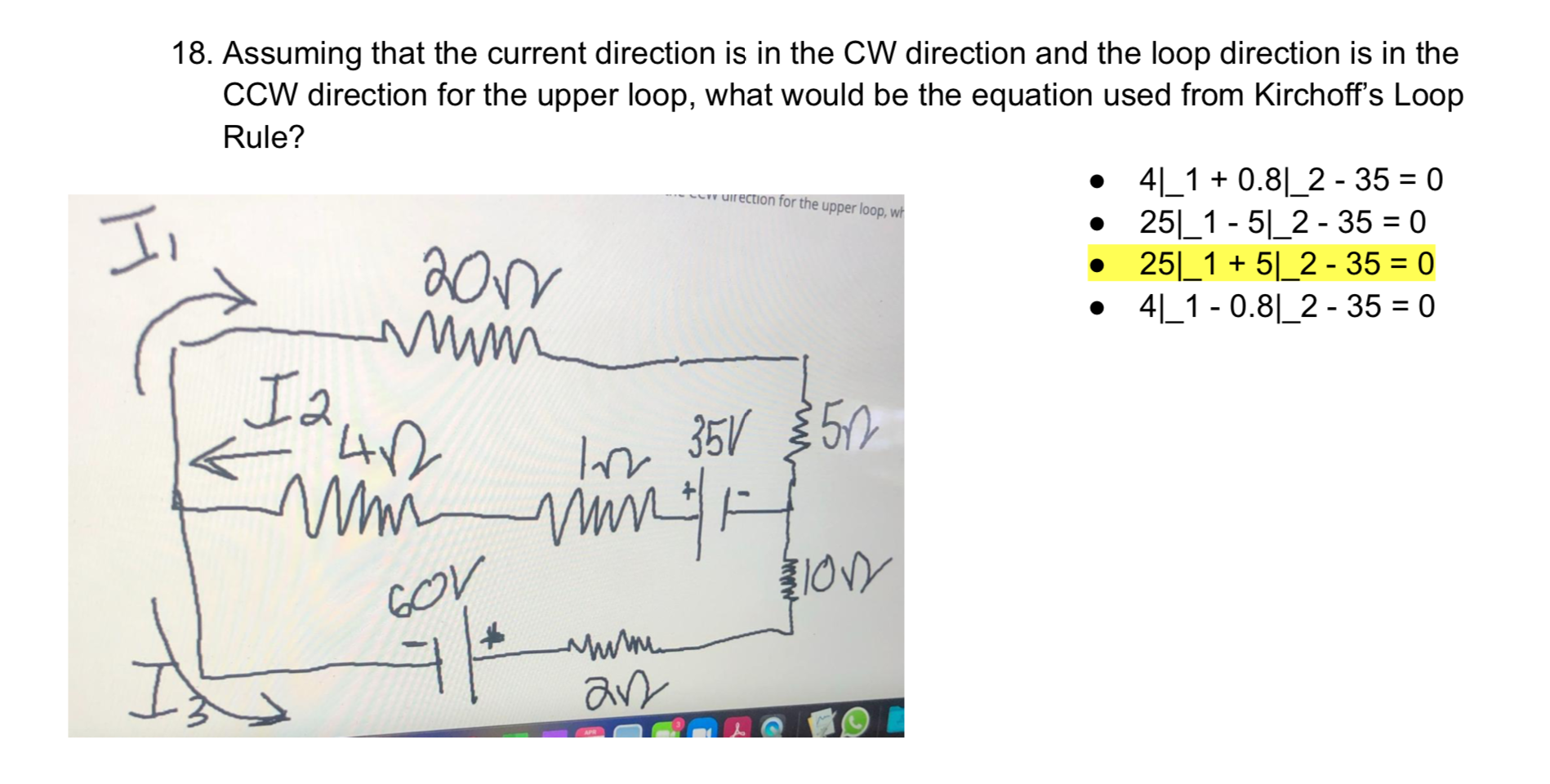 Solved 18. Assuming that the current direction is in the CW | Chegg.com