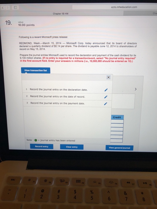 Solved Chapter 18 Hw 19. 10.00 points Following is a recent | Chegg.com