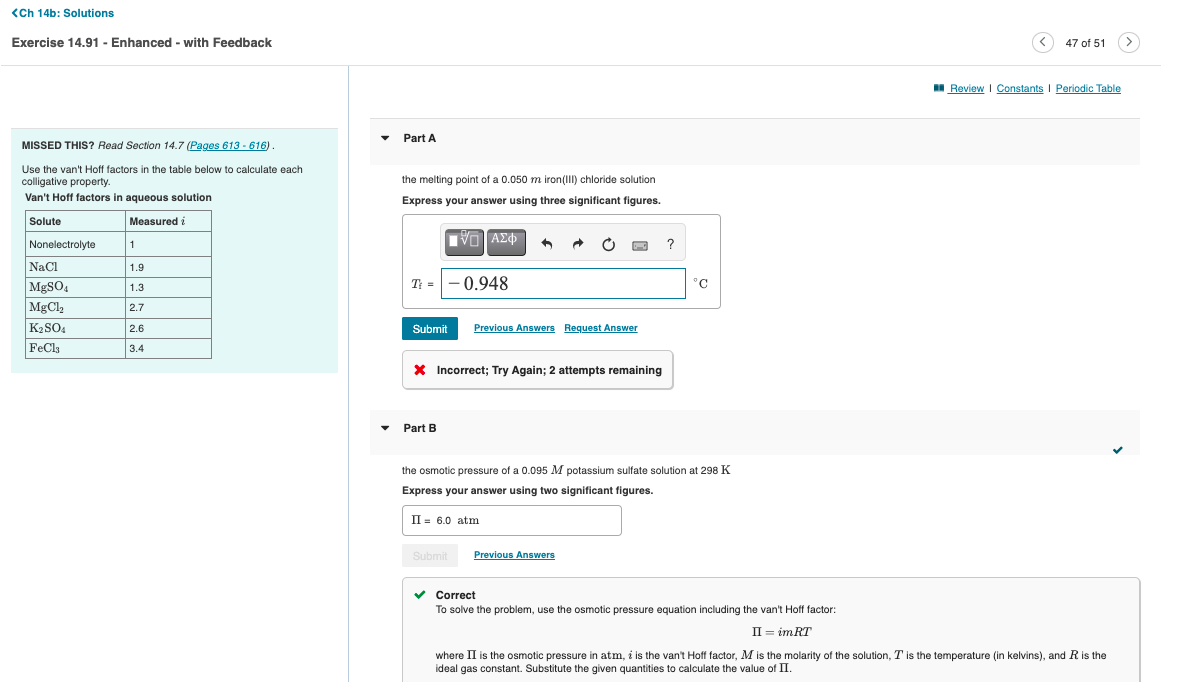 Solved Review Constants Periodic Table Part A the melting | Chegg.com