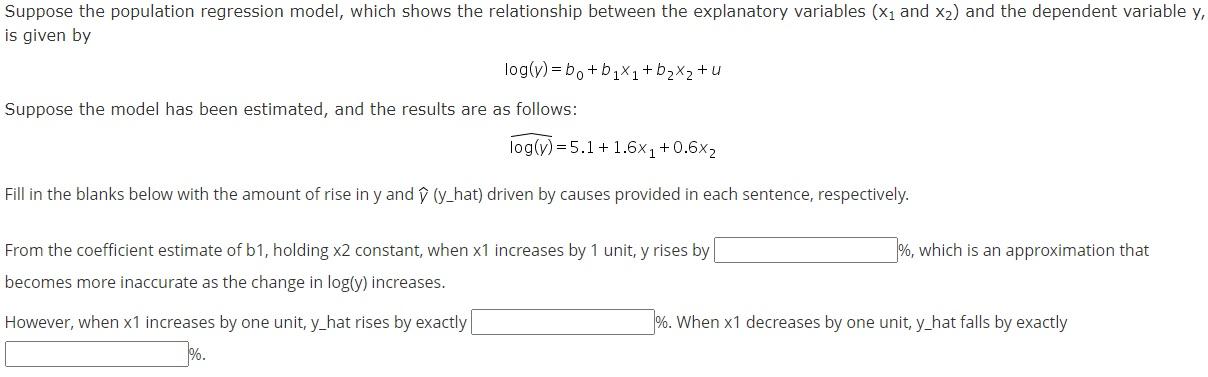 Solved Suppose the population regression model, which shows | Chegg.com