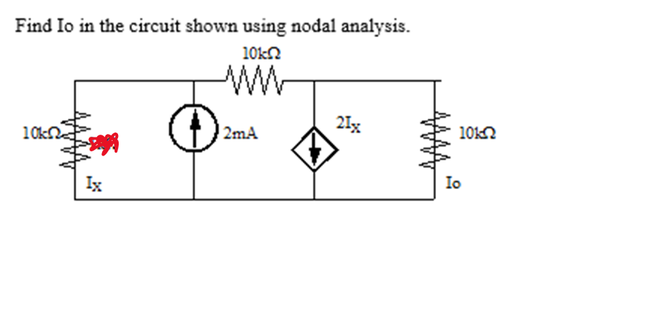 Solved Find Io in the circuit shown using nodal analysis. | Chegg.com
