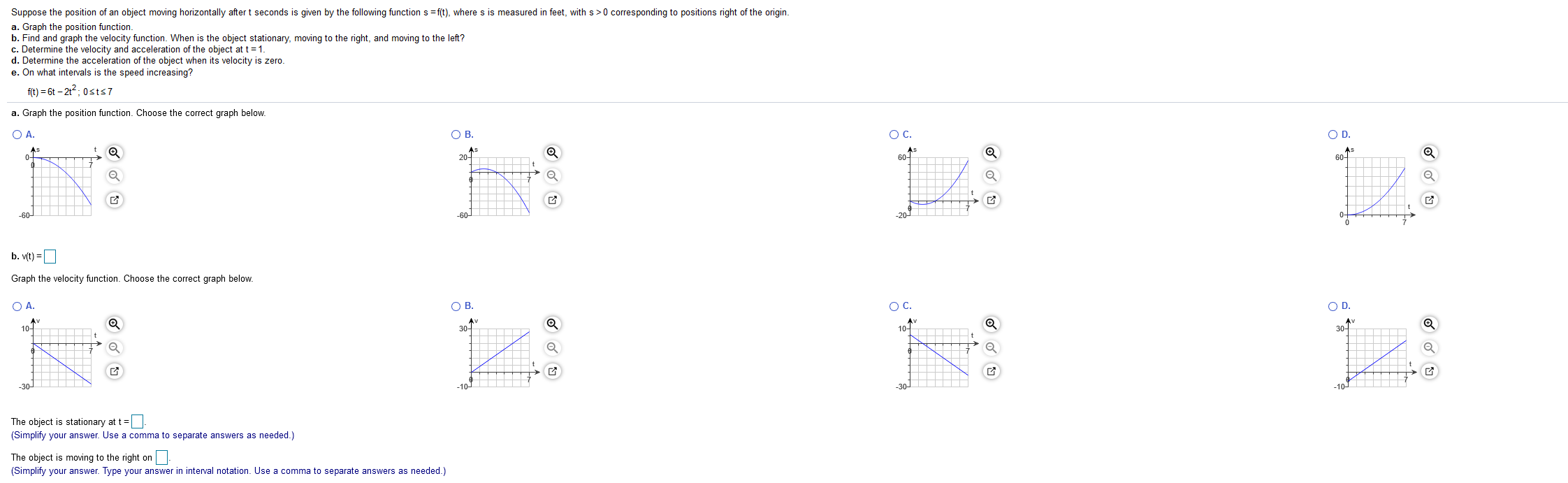 Solved Suppose the position of an object moving horizontally | Chegg.com