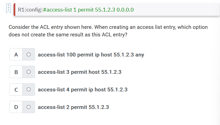 Solved Consider the ACL entry shown here. When creating an | Chegg.com
