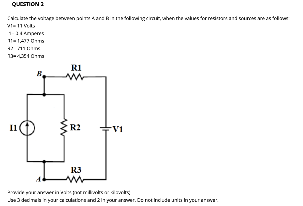 Solved QUESTION 2 Calculate the voltage between points A and | Chegg.com