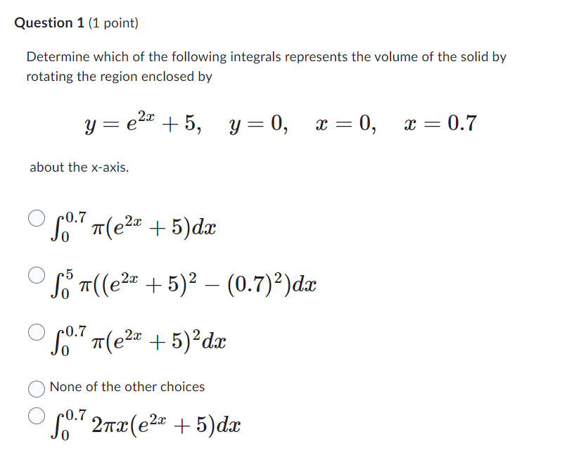 Solved Question 1 (1 ﻿point)Determine which of the following | Chegg.com