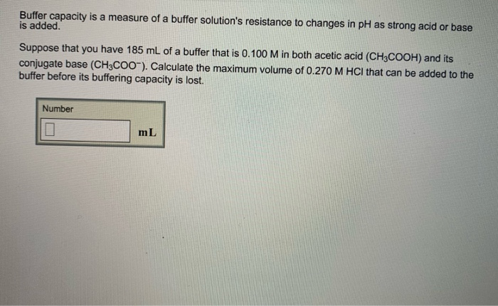 Solved Buffer capacity is a measure of a buffer solution's | Chegg.com