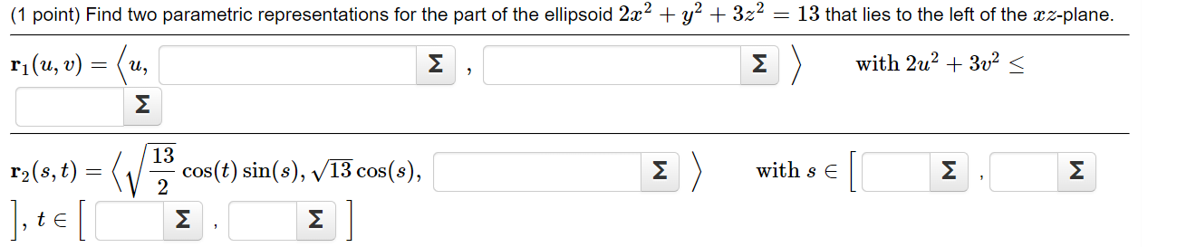 Solved 1 Point Find Two Parametric Representations For The