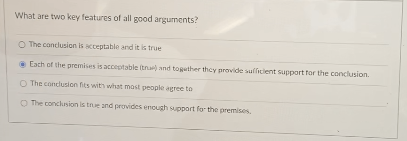 Solved What are two key features of all good arguments? The | Chegg.com