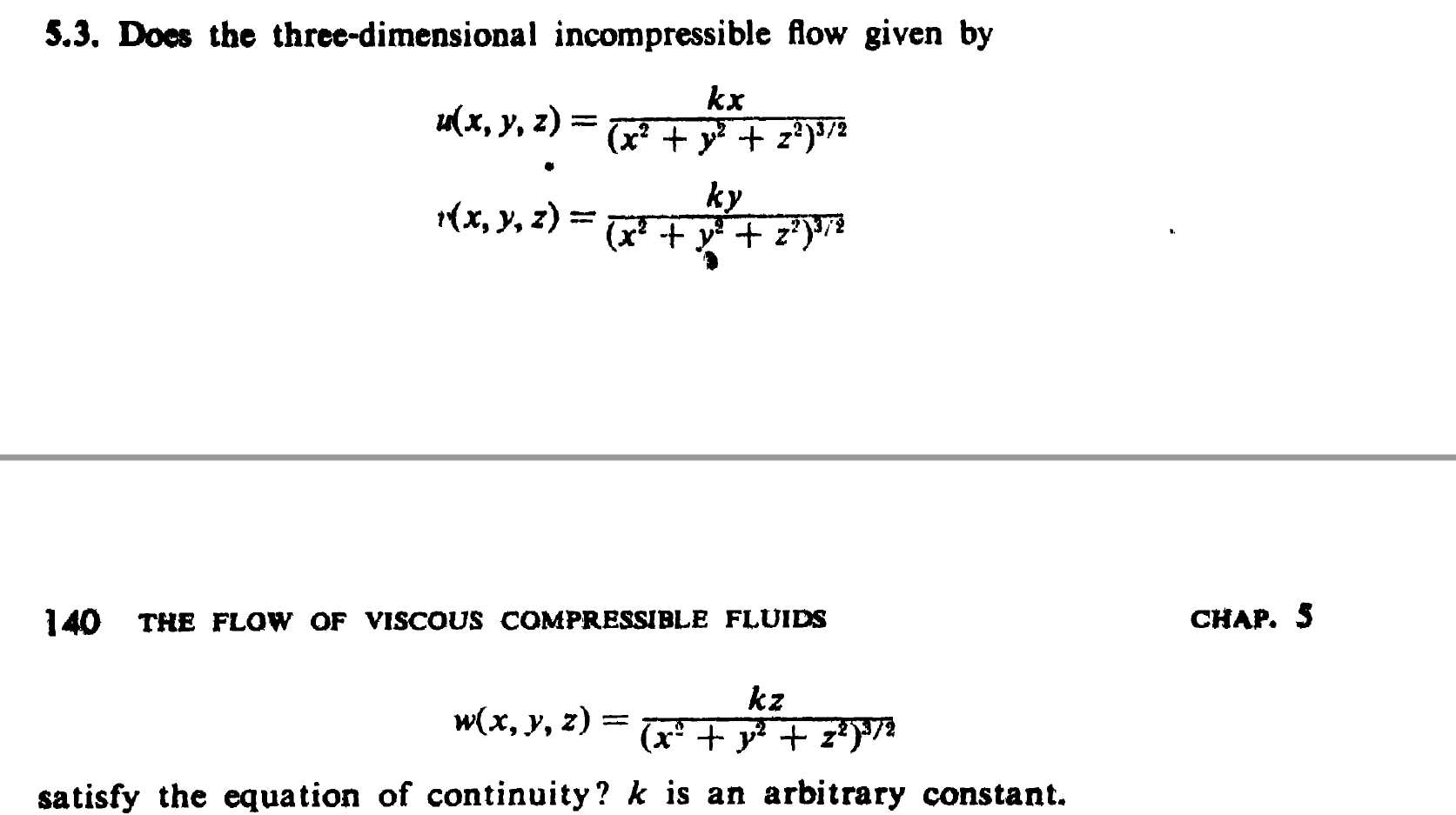 Solved 5.3. Does the three-dimensional incompressible flow | Chegg.com
