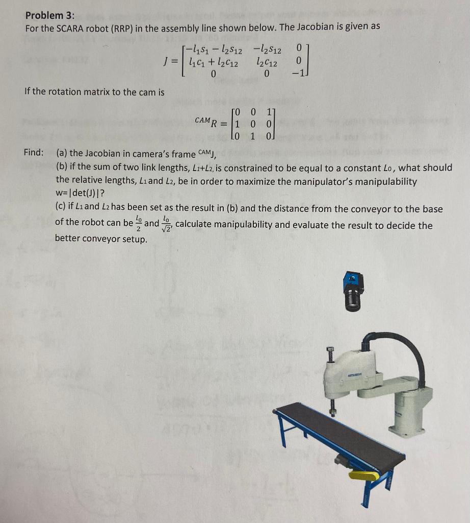 Problem 3: For the SCARA robot (RRP) in the assembly | Chegg.com