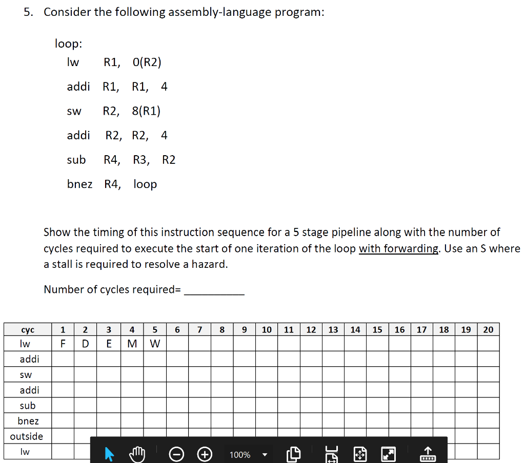 Solved 5. Consider the following assembly-language program: | Chegg.com