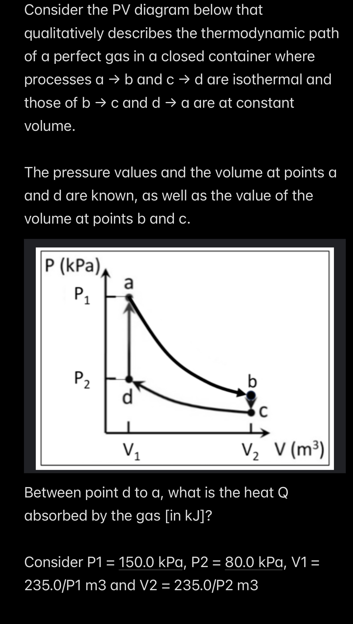 Solved Consider the PV diagram below that qualitatively | Chegg.com