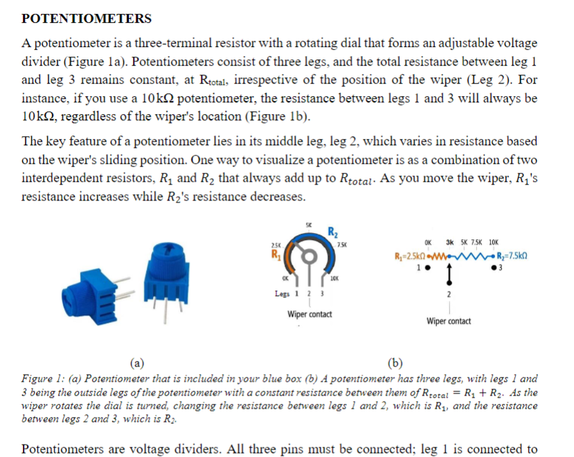 Solved 4. To answer this question, read the Potentiometers | Chegg.com