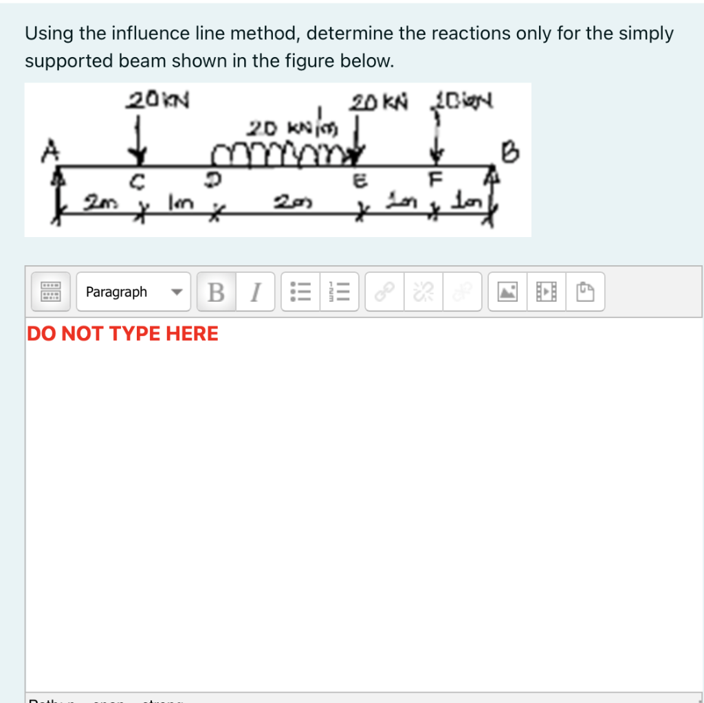 Solved Using the influence line method, determine the | Chegg.com