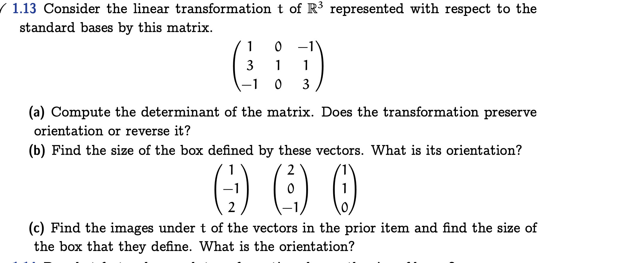 Solved 1.13 Consider the linear transformation t of R3 | Chegg.com