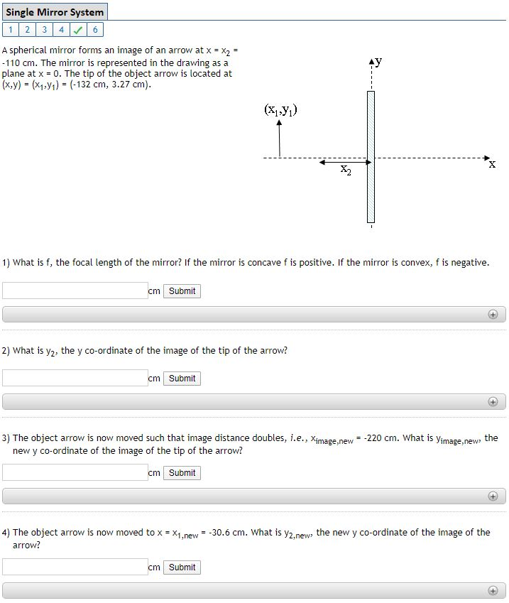 Solved Single Mirror System 1 2 3 4 6 A spherical mirror | Chegg.com
