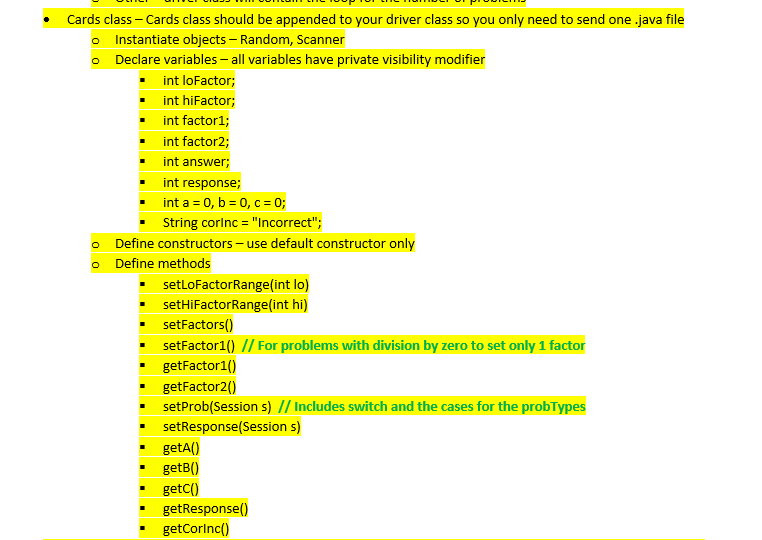 Solved Project: FlashCards - Project 2 Student Name: Class | Chegg.com