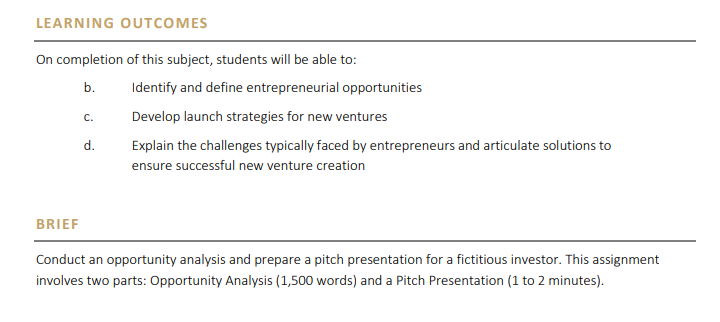 Solved LEARNING OUTCOMES On completion of this subject, | Chegg.com