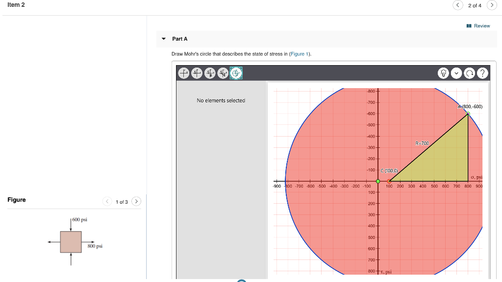 Solved Item 2 I Review Part A Draw Mohr's circle | Chegg.com