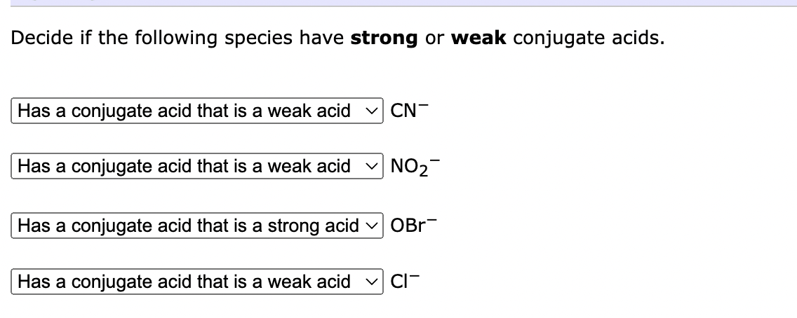 Solved iank the following acids in order of weakest to | Chegg.com