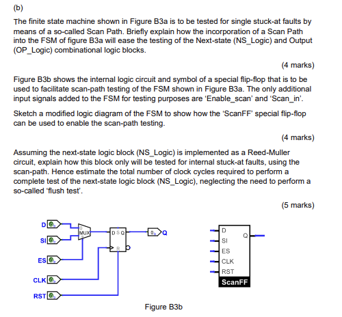 (b) The finite state machine shown in Figure B3a is | Chegg.com