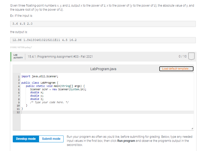 Solved In java please, also I keep receiving this error | Chegg.com