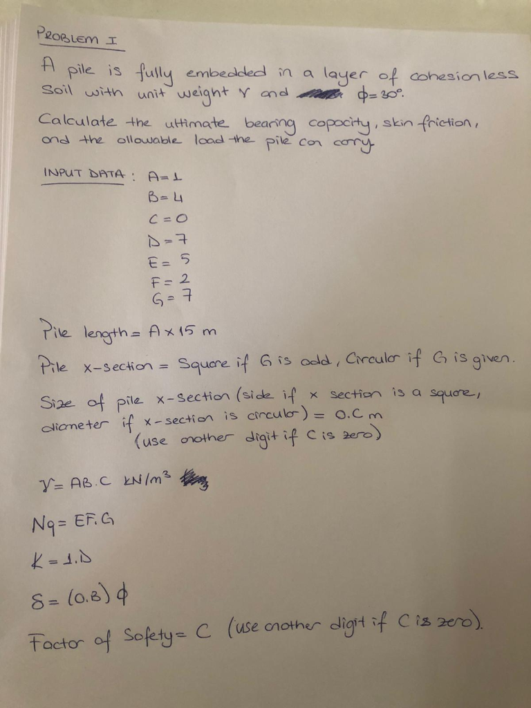 Solved PROBLEM I A pile is fully embedded in a layer of | Chegg.com