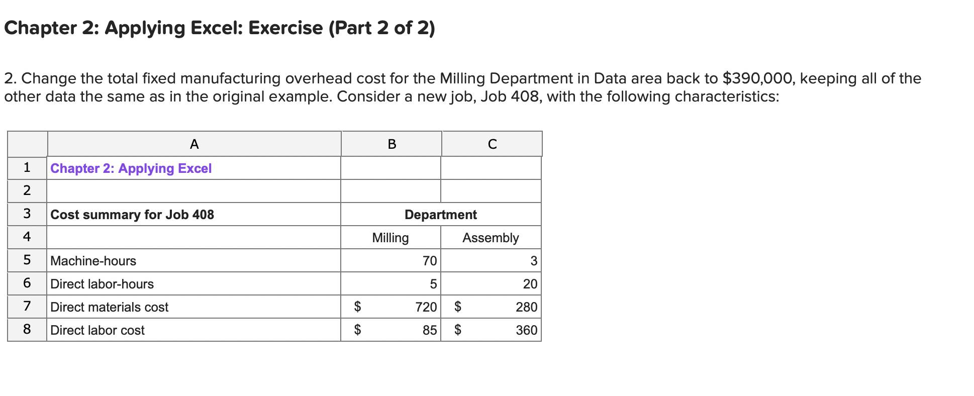 Solved Chapter 2: Applying Excel Data Markup on job cost 75% | Chegg.com