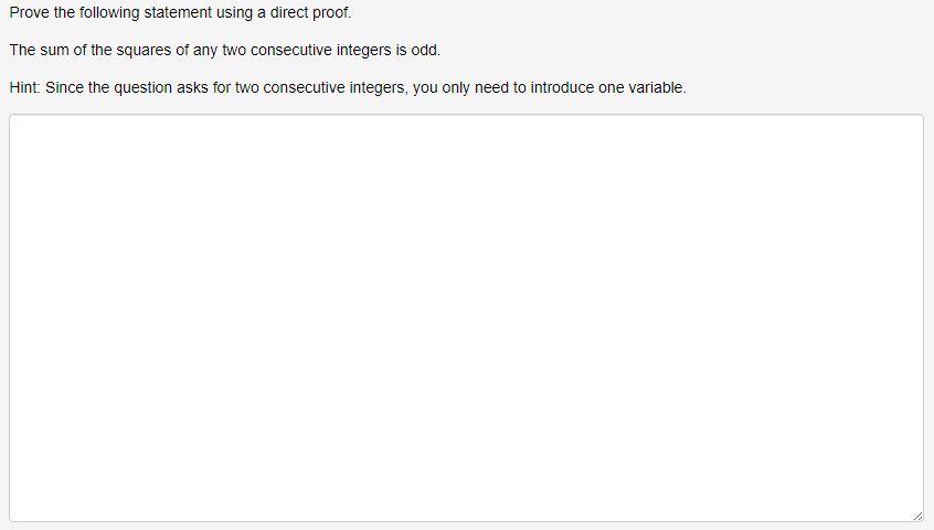 Solved Prove the following statement using a direct proof. | Chegg.com