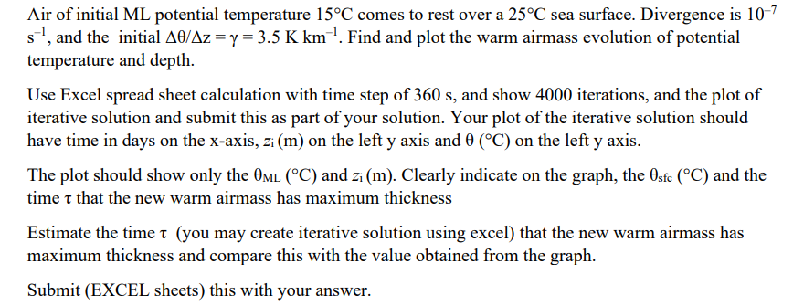 Solved Air of initial ML potential temperature 15∘C comes to | Chegg.com