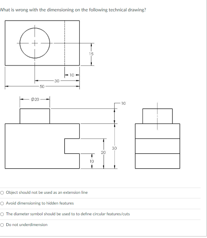 Solved What is wrong with the dimensioning on the following | Chegg.com