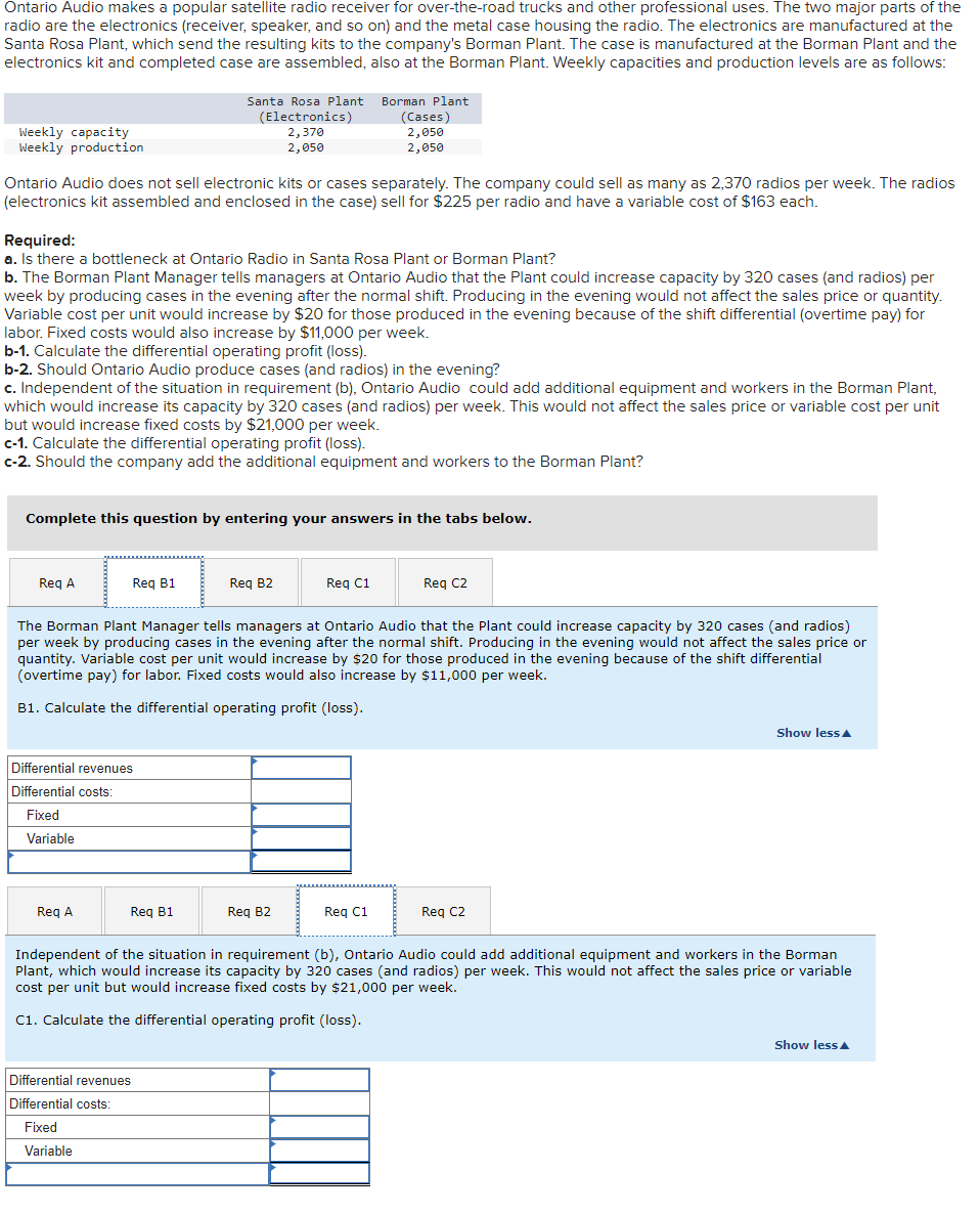Solved I need help with this with only Rep B1 & C1. I have | Chegg.com