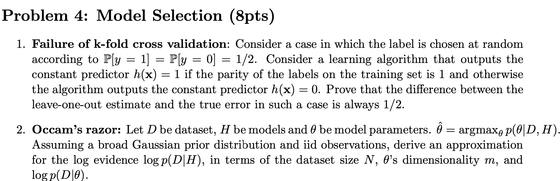 Solved 1. Failure of k-fold cross validation: Consider a | Chegg.com