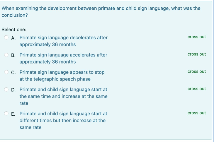 When examining the development between primate and | Chegg.com