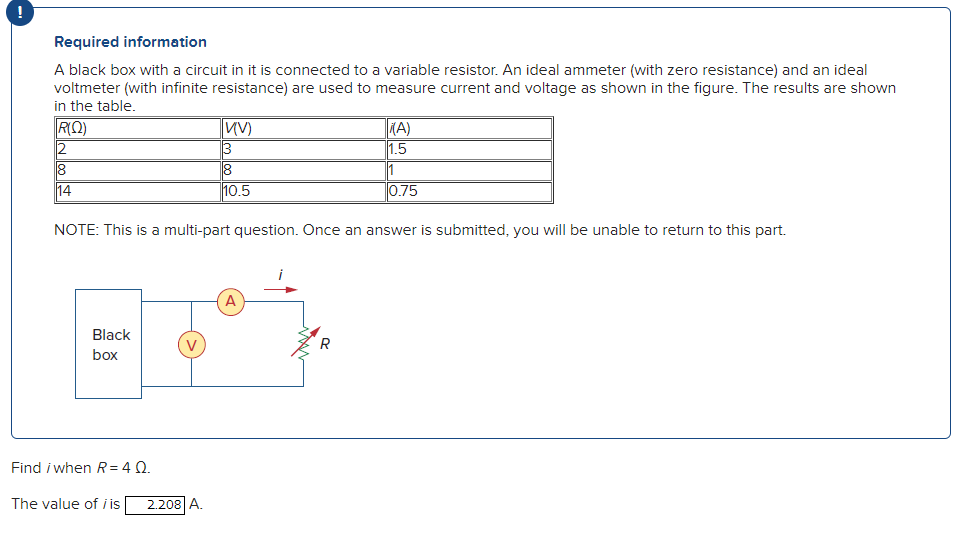 Solved Required information A black box with a circuit in it | Chegg.com