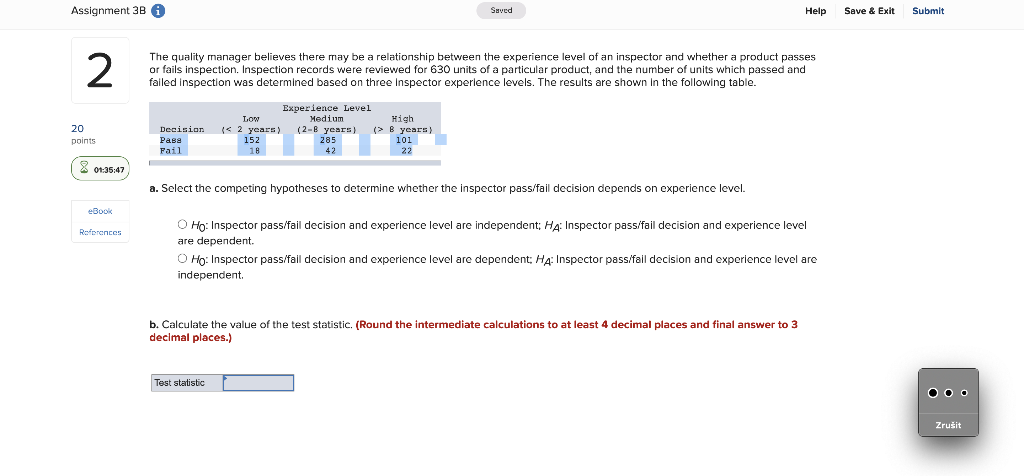 Solved Assignment 3B Suved Help Save & Exit Submit 2 The | Chegg.com