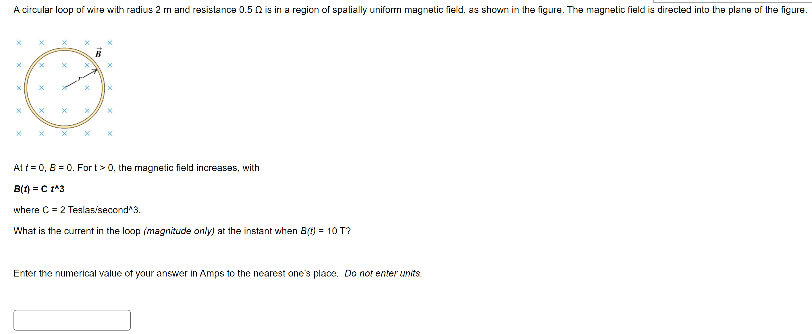 Solved A circular loop of wire with radius 2m ﻿and | Chegg.com
