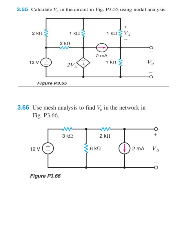 Solved 3.55 Calculate V, in the circuit in Fig. P3.55 using | Chegg.com