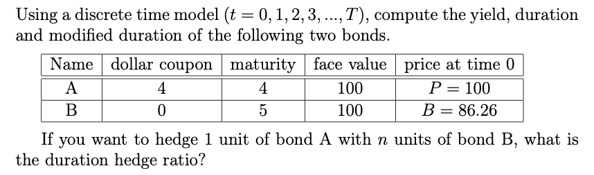 Using a discrete time model (t = 0, 1, 2, 3, ...,T), | Chegg.com