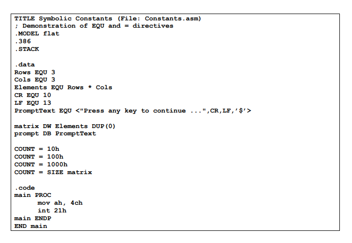 Solved Write the following code Operator.asm using the text | Chegg.com