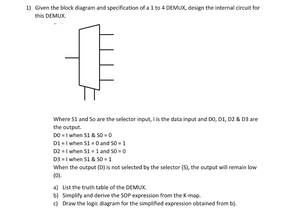 Solved 1) Given the block diagram and specification of a 1 | Chegg.com