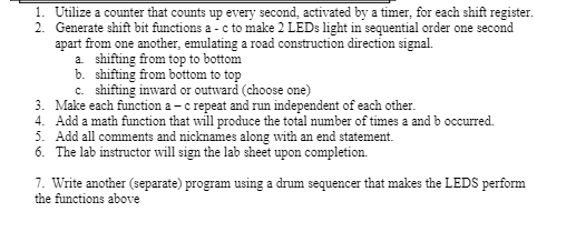 Solved 2. Generate shift bit functions a - c to make 2LED | Chegg.com