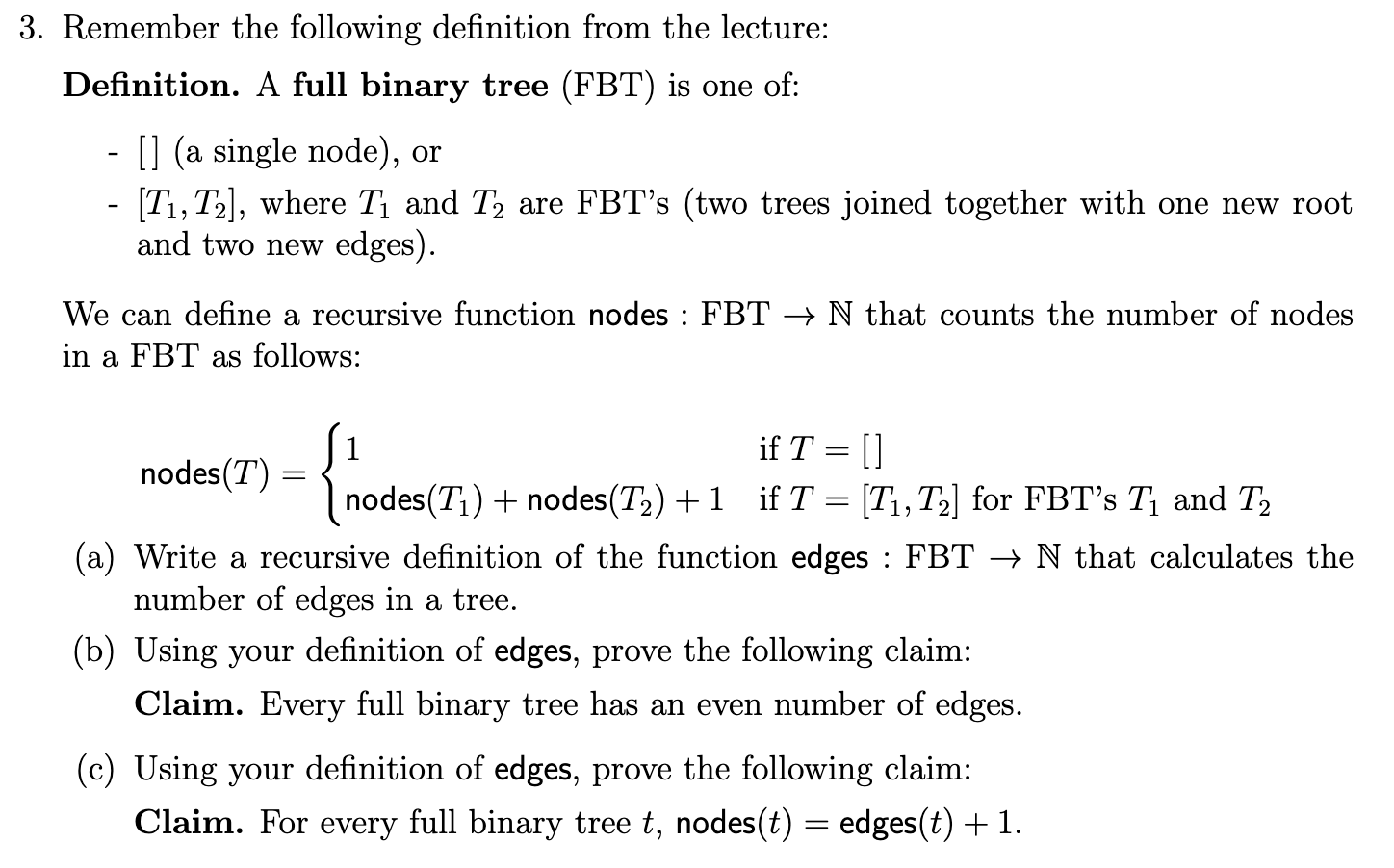 Remember the following definition from the lecture: | Chegg.com