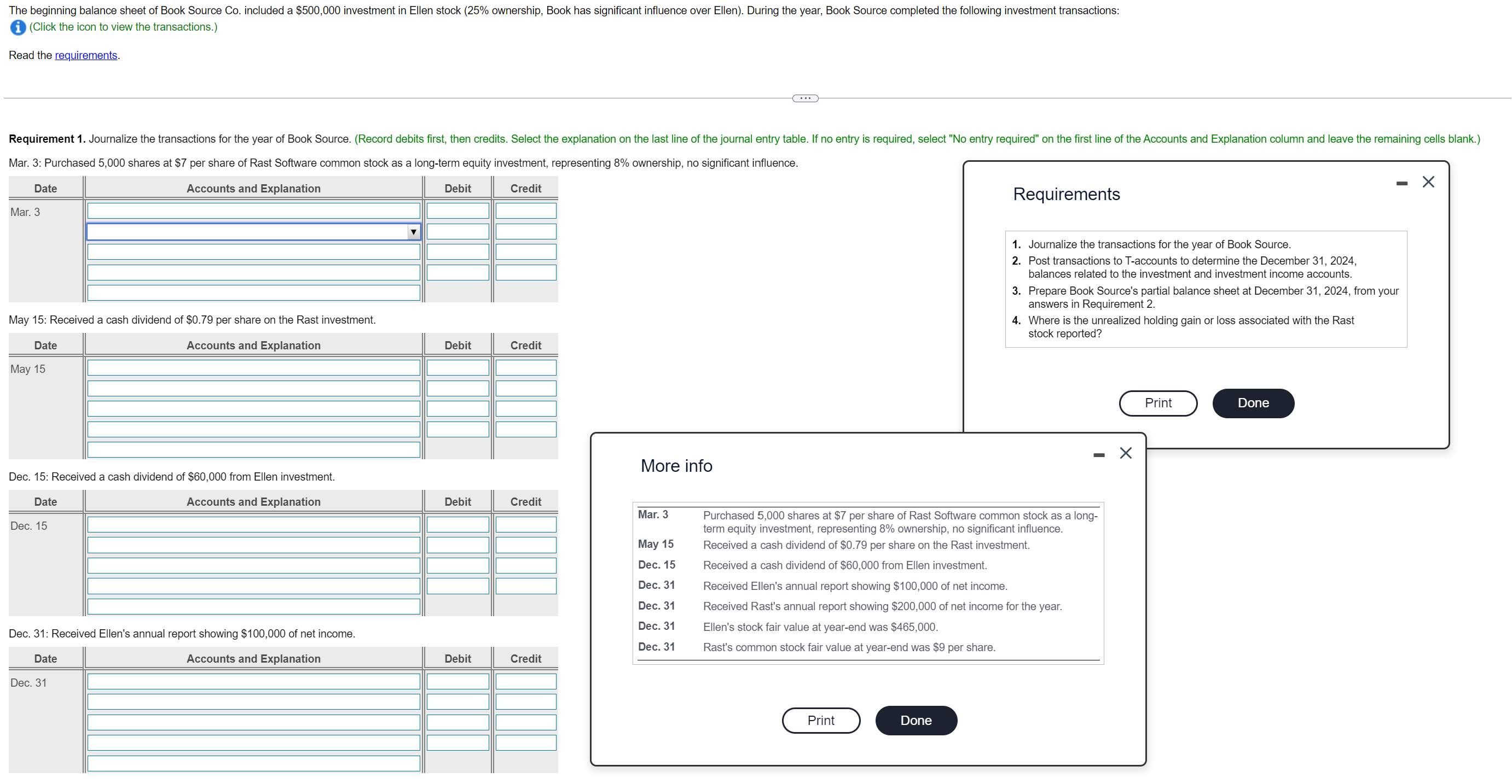 Solved Requirements 1. Journalize the transactions for the | Chegg.com