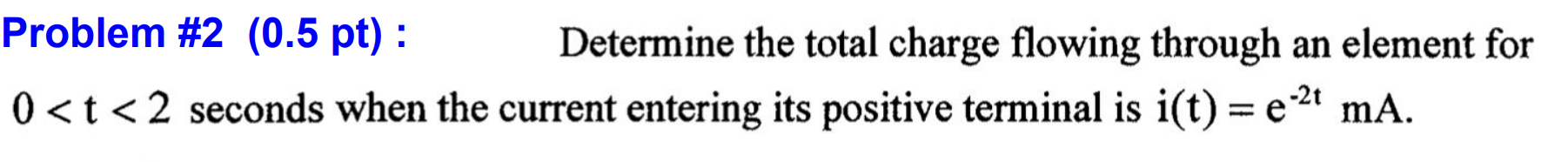 Solved Problem #2 (0.5pt) ﻿: , ﻿Determine the total charge | Chegg.com