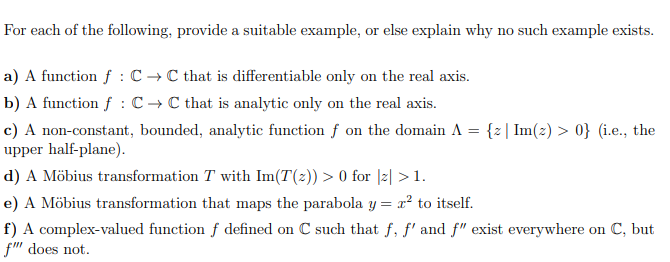Solved For each of the following, provide a suitable | Chegg.com