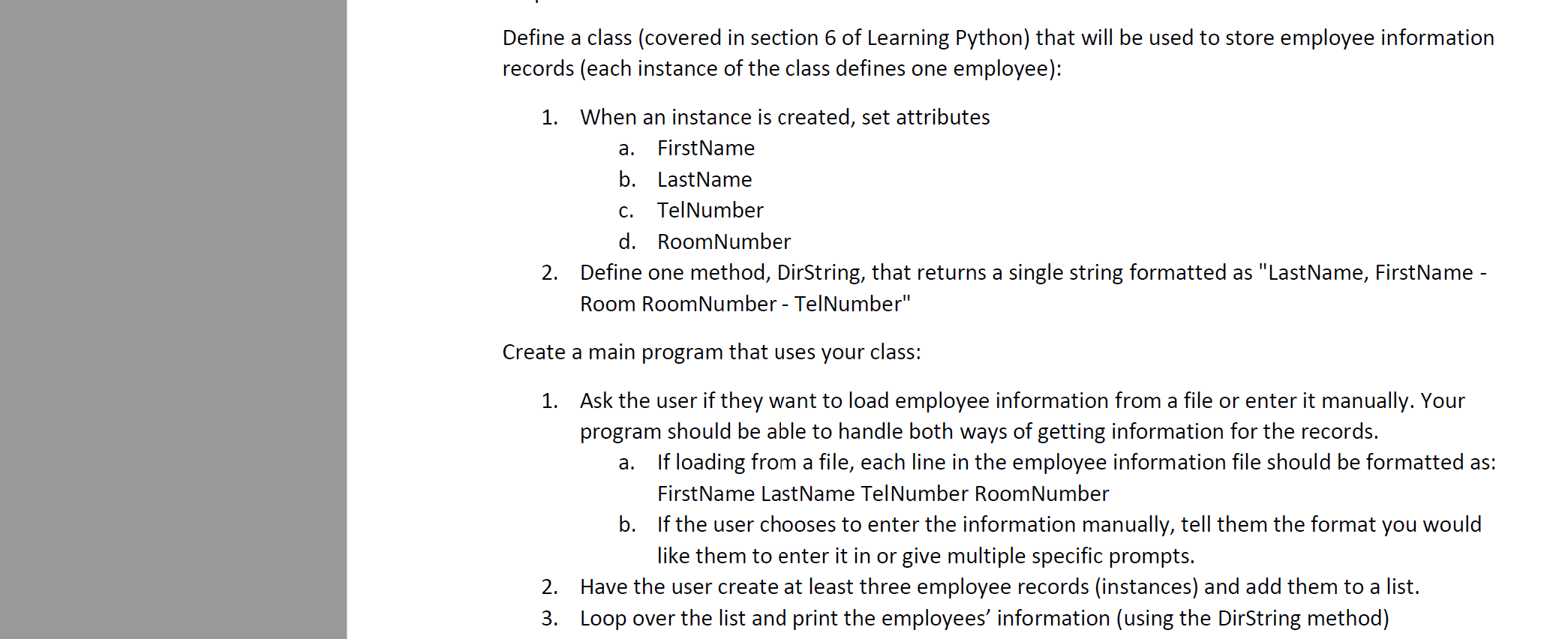 Solved Define a class (covered in section 6 of Learning | Chegg.com