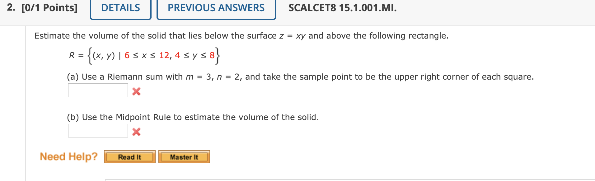 Solved 2. [0/1 Points] DETAILS PREVIOUS ANSWERS SCALCET8 | Chegg.com